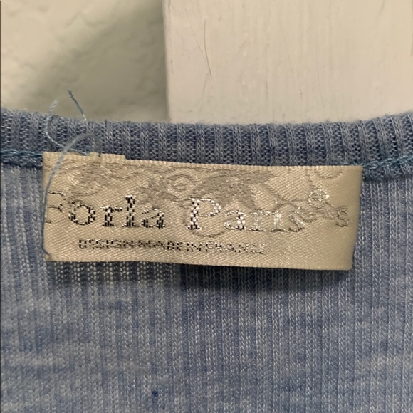Vintage | Tops | Forla Paris Boho Blue Ruffle Details Ribbed Tank Top ...